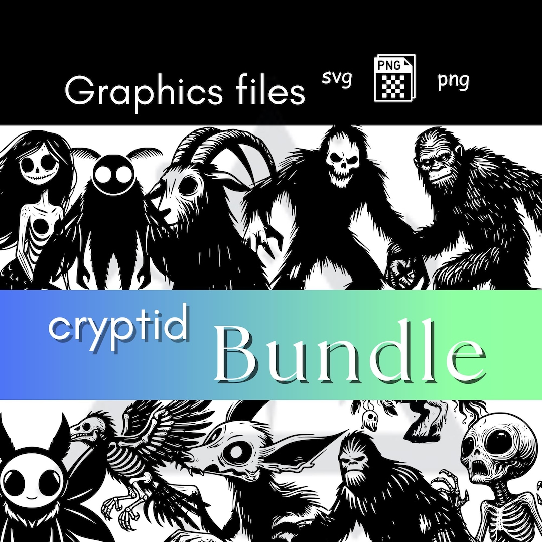 Cryptid Graphics Bundle_ PNG SVG Vector for T-shirts, Vinyl, Engravings ...