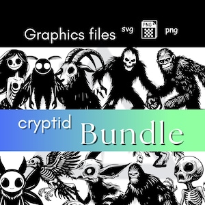Cryptid Graphics Bundle_ PNG SVG Vector for T-shirts, Vinyl, Engravings ...