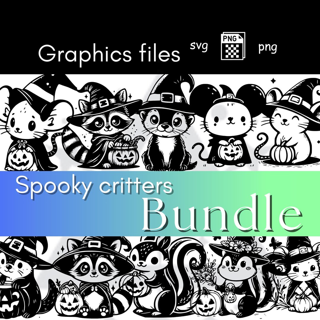 Halloween Fall Critters, Graphics Bundle_ PNG SVG Vector for T-shirts ...