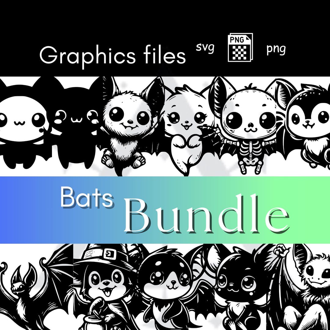 Halloween Bats, Graphics Bundle_ PNG SVG Vector for T-shirts, Vinyl ...