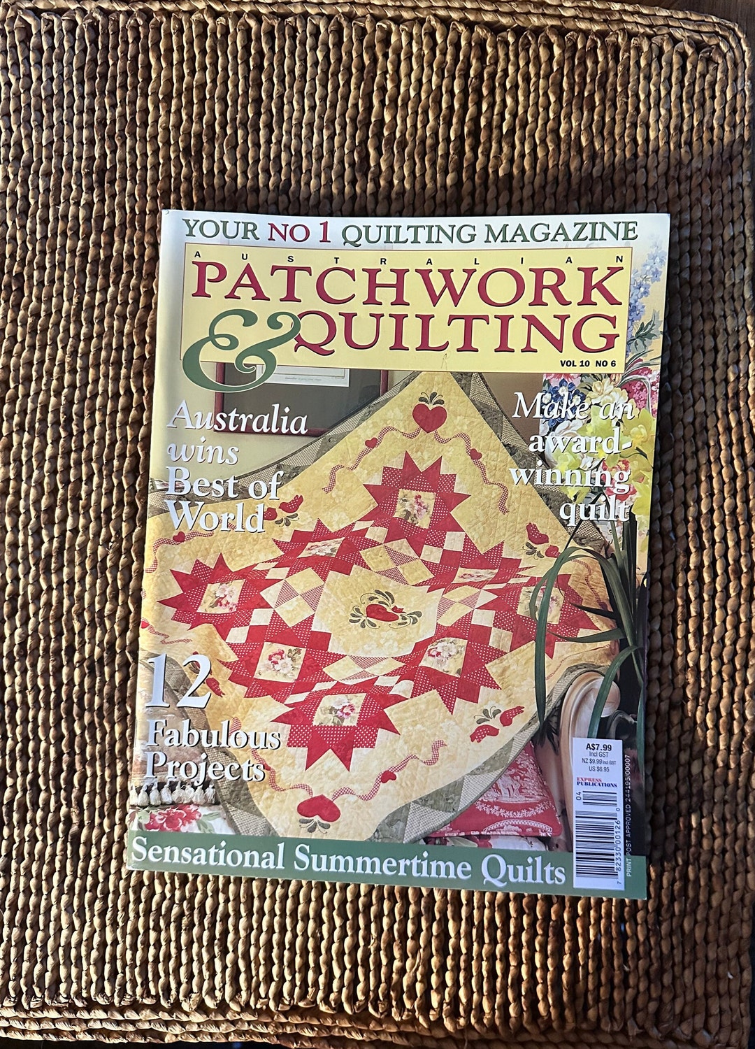 Australian Patchwork & Quilting Magazine Vol 10 No 6 Vintage 2002 - Etsy