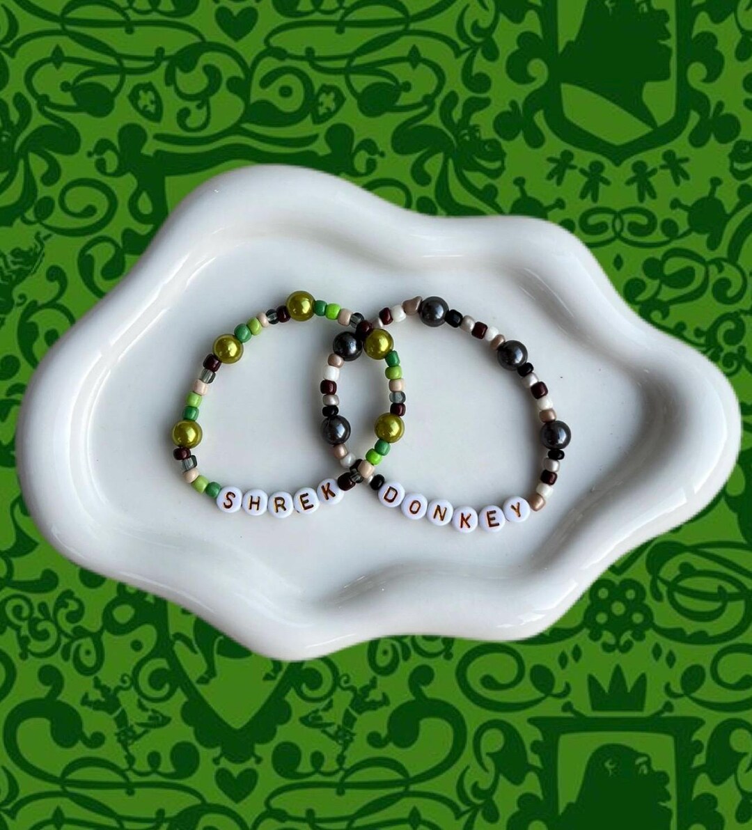 Shrek and Donkey BFF Handmade Beaded Bracelets - Etsy