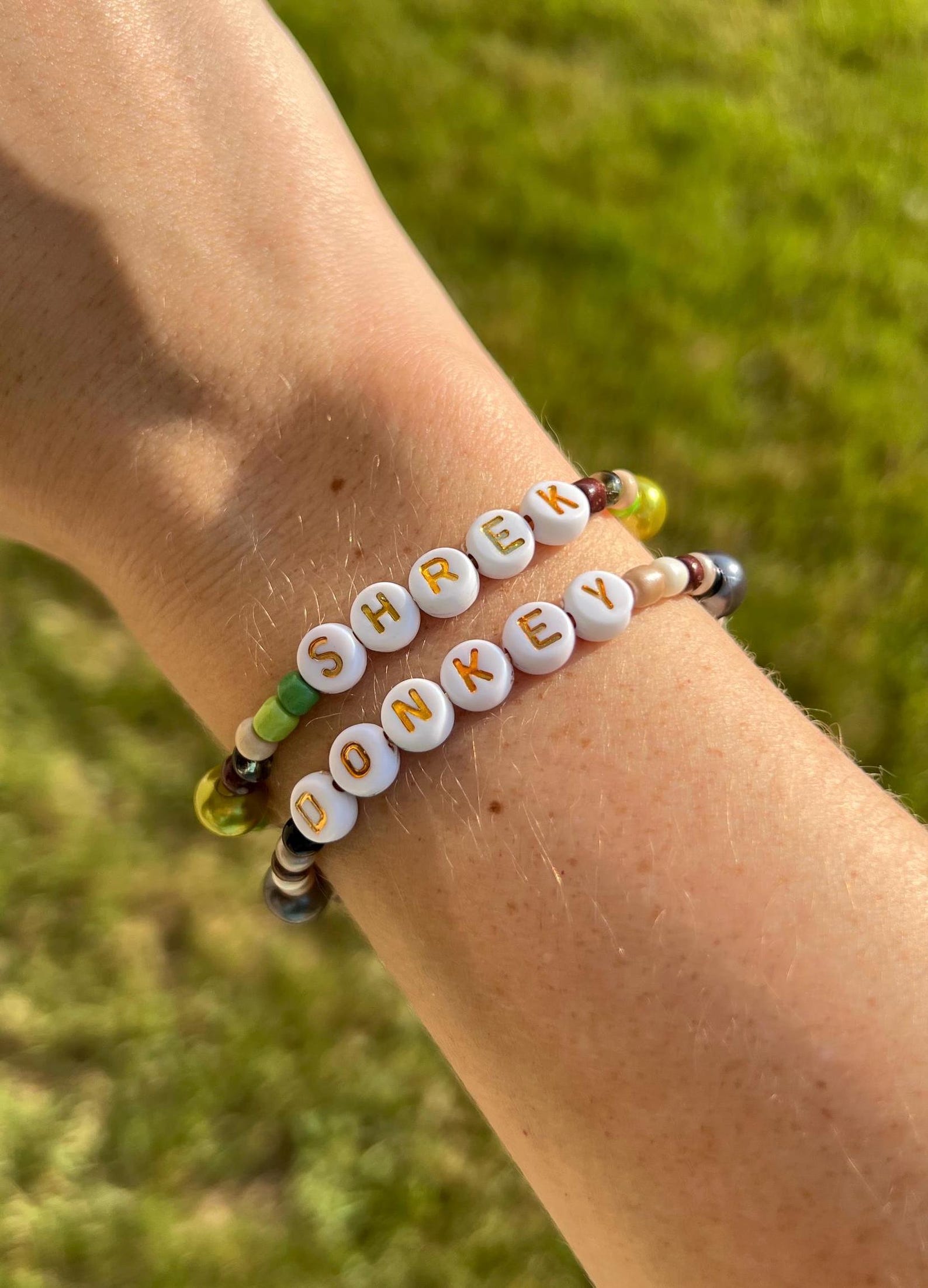 Shrek and Donkey BFF Handmade Beaded Bracelets - Etsy