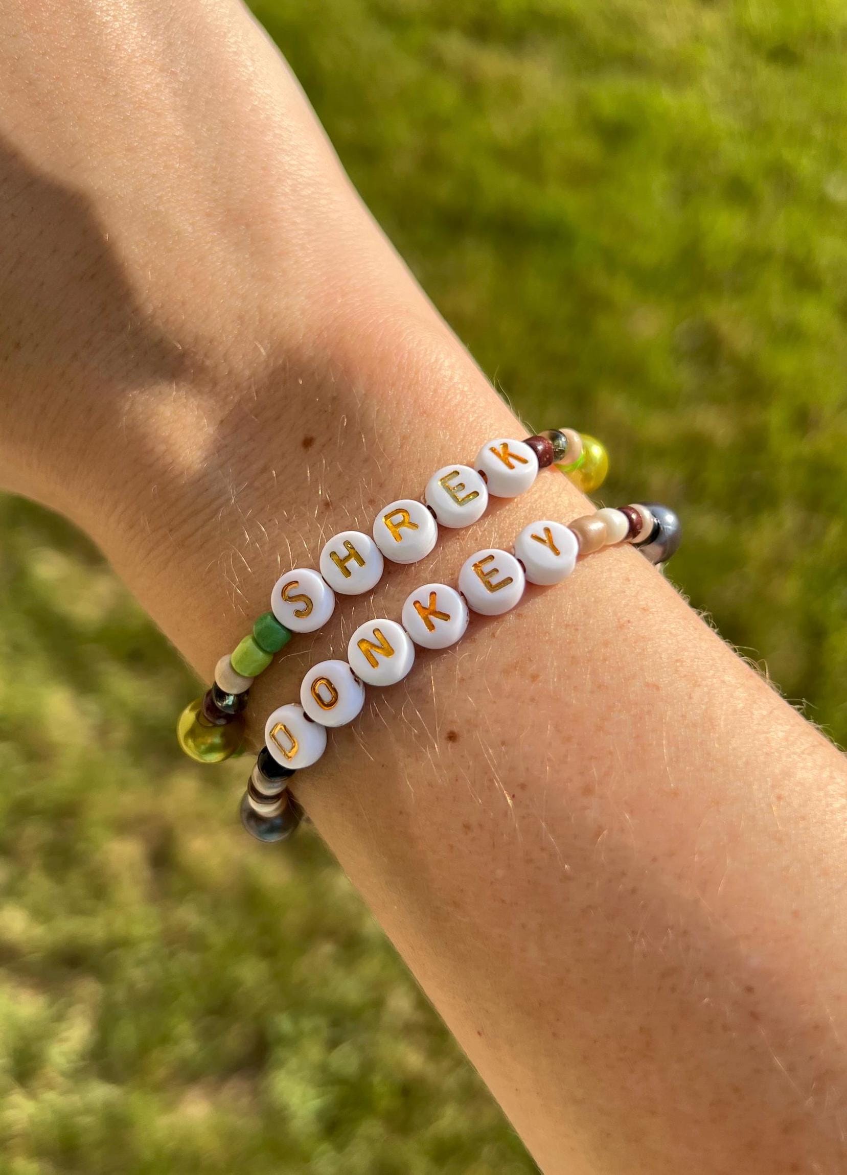 Shrek and Donkey BFF Handmade Beaded Bracelets - Etsy