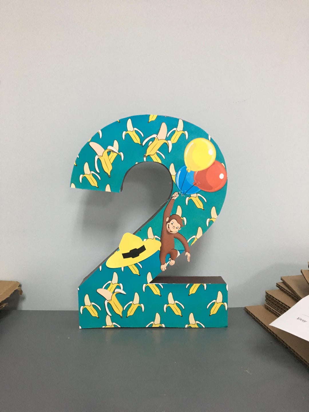 Curious George Birthday Party, Curious George Birthday Number, - Etsy