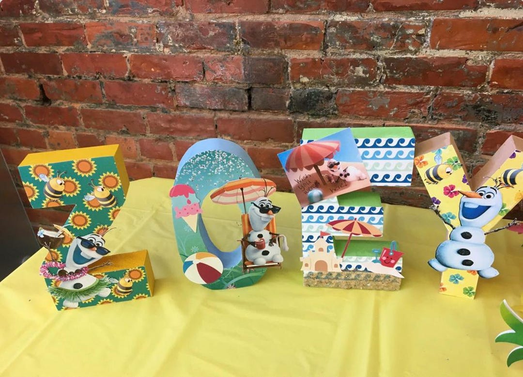 Olaf Summertime Custom Name, Olaf Frozen Letters, Olaf Frozen Table ...