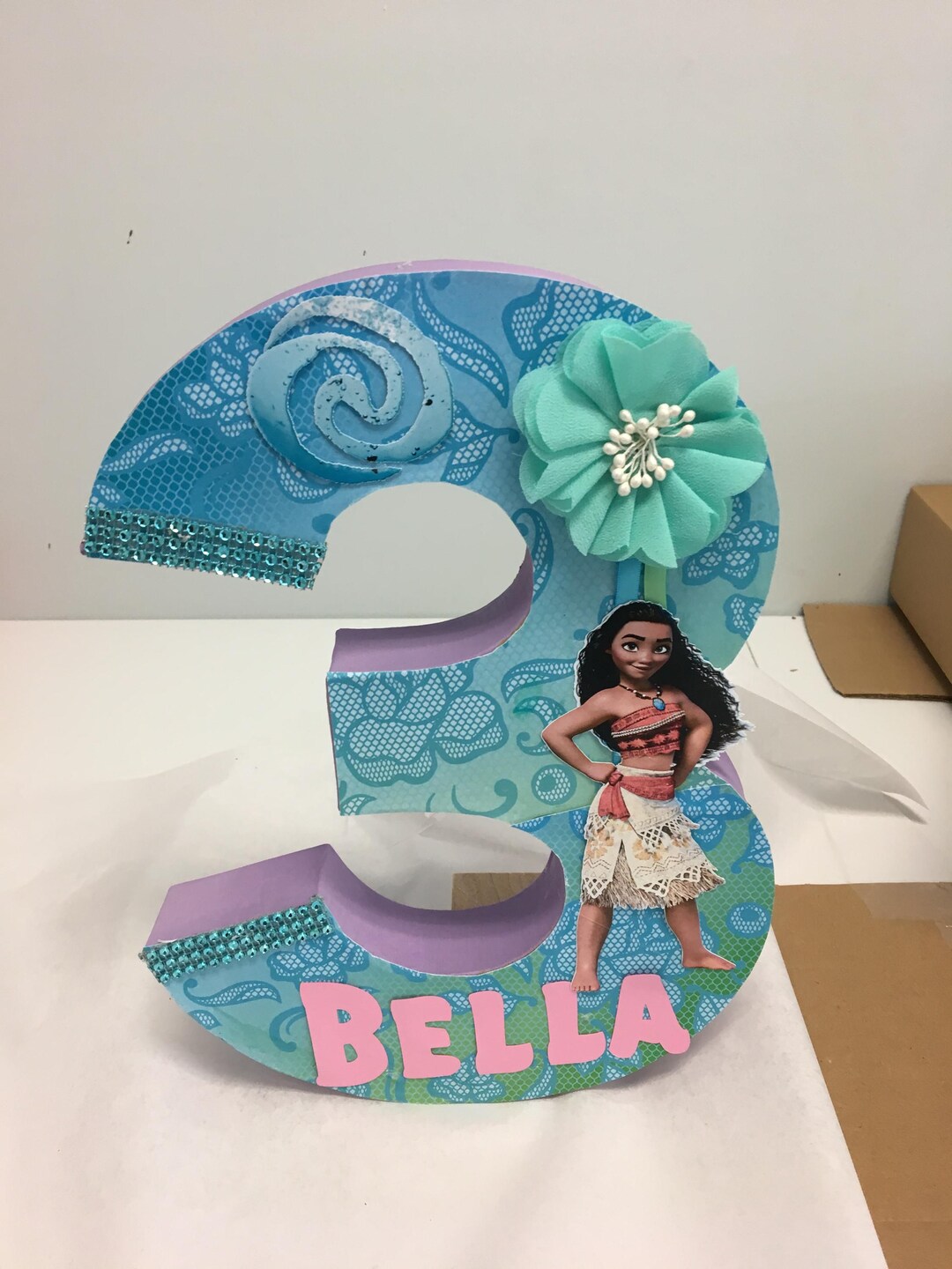 Moana Decorated Number, Personalized Birthday Number, Moana Birthday ...
