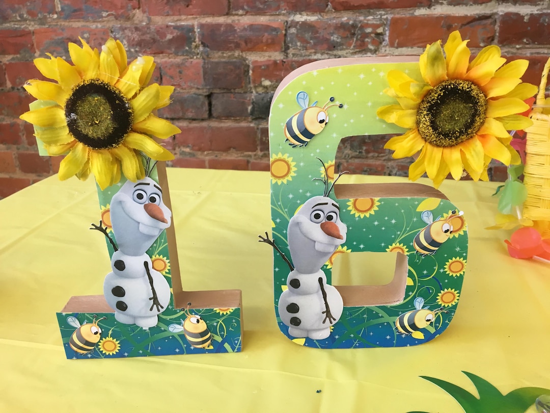 Olaf Custom Decorated Numbers, Olaf Party Number, Olaf Decorations ...