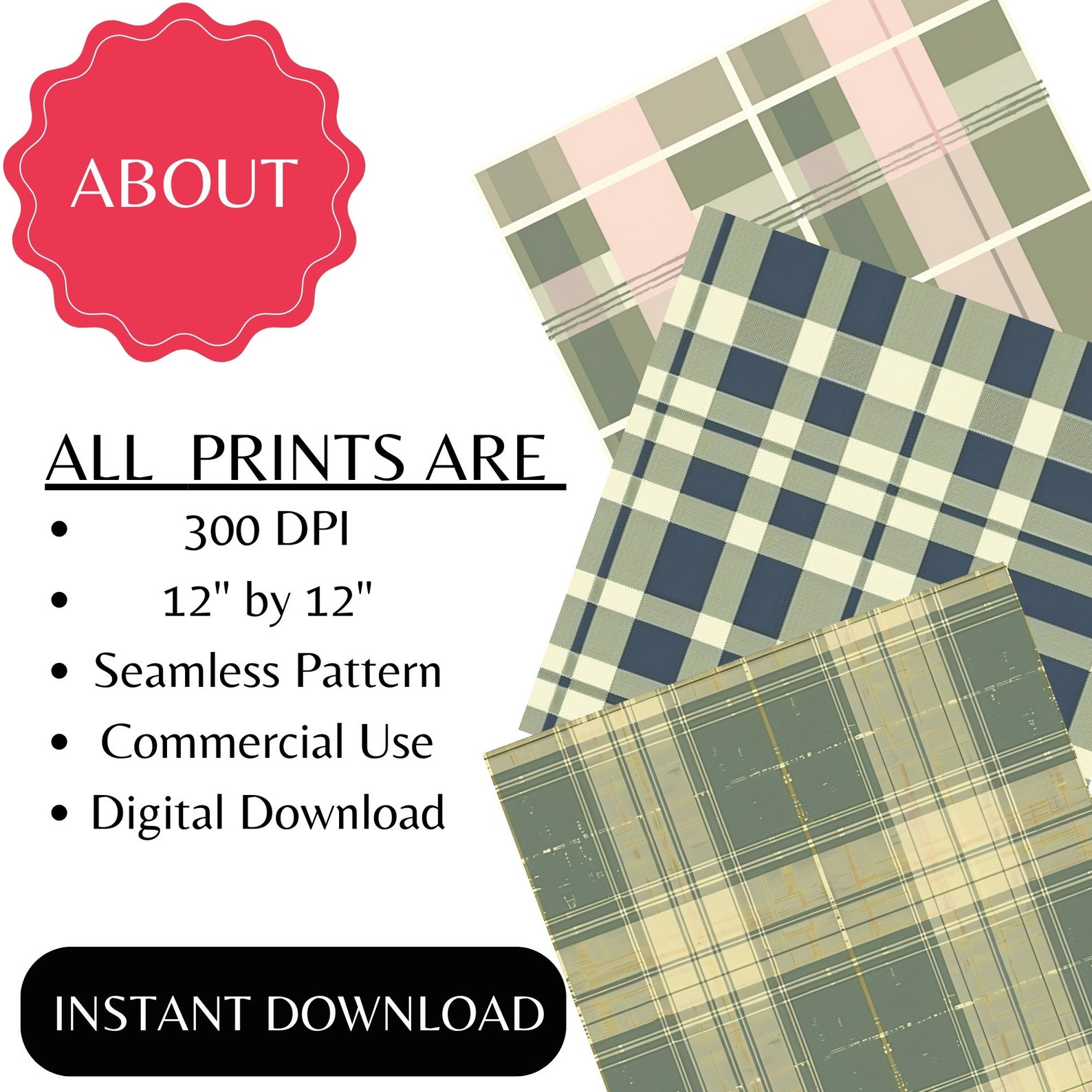Sage Green Plaid Seamless Pattern Collection - Unique Designs for ...