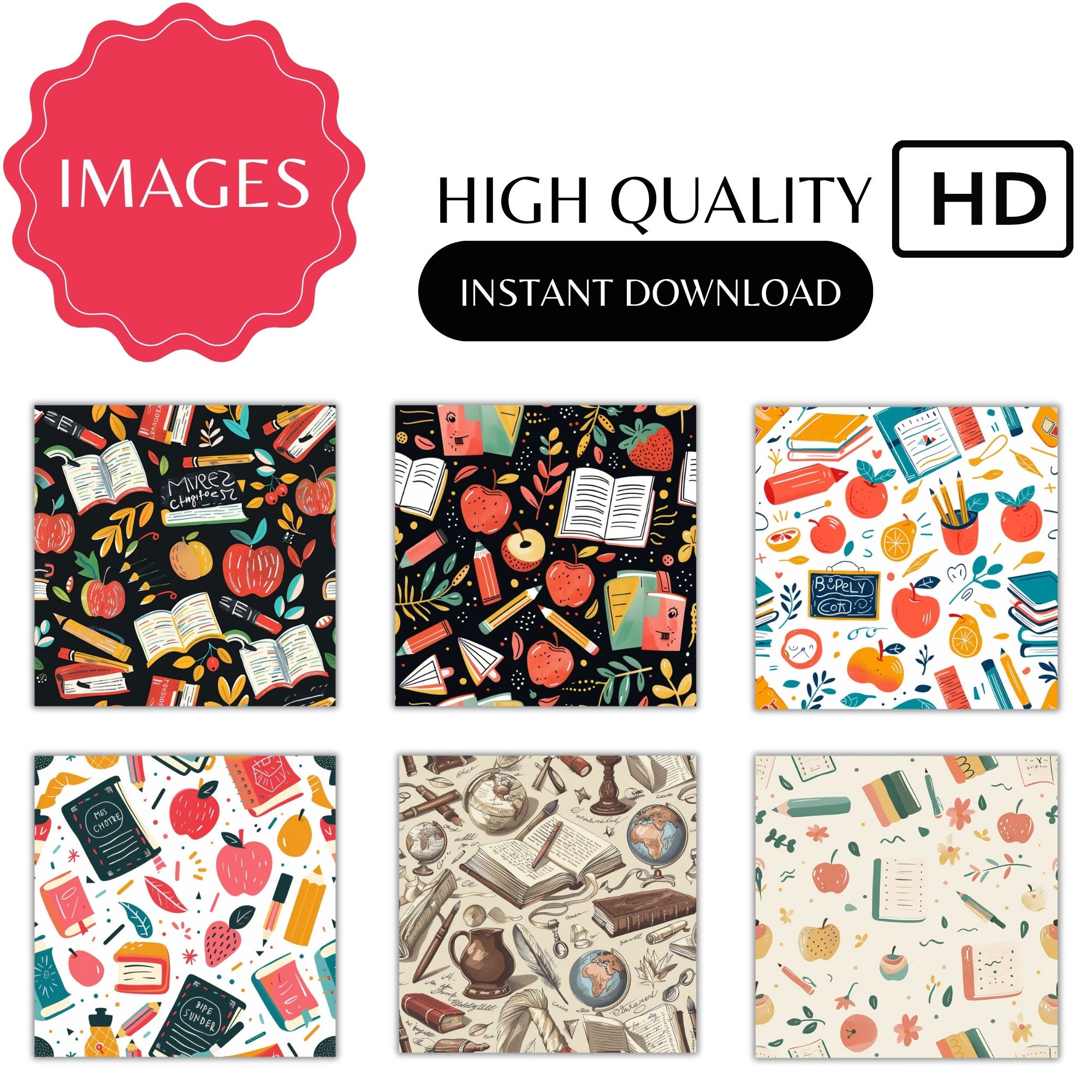 School Teacher Seamless Pattern | Learning in Color: Vibrant Teacher ...