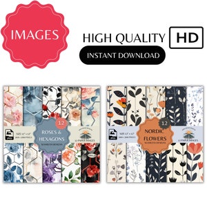 Classic Floral Seamless Patterns Huge Bundle | Seamless Digital Paper ...