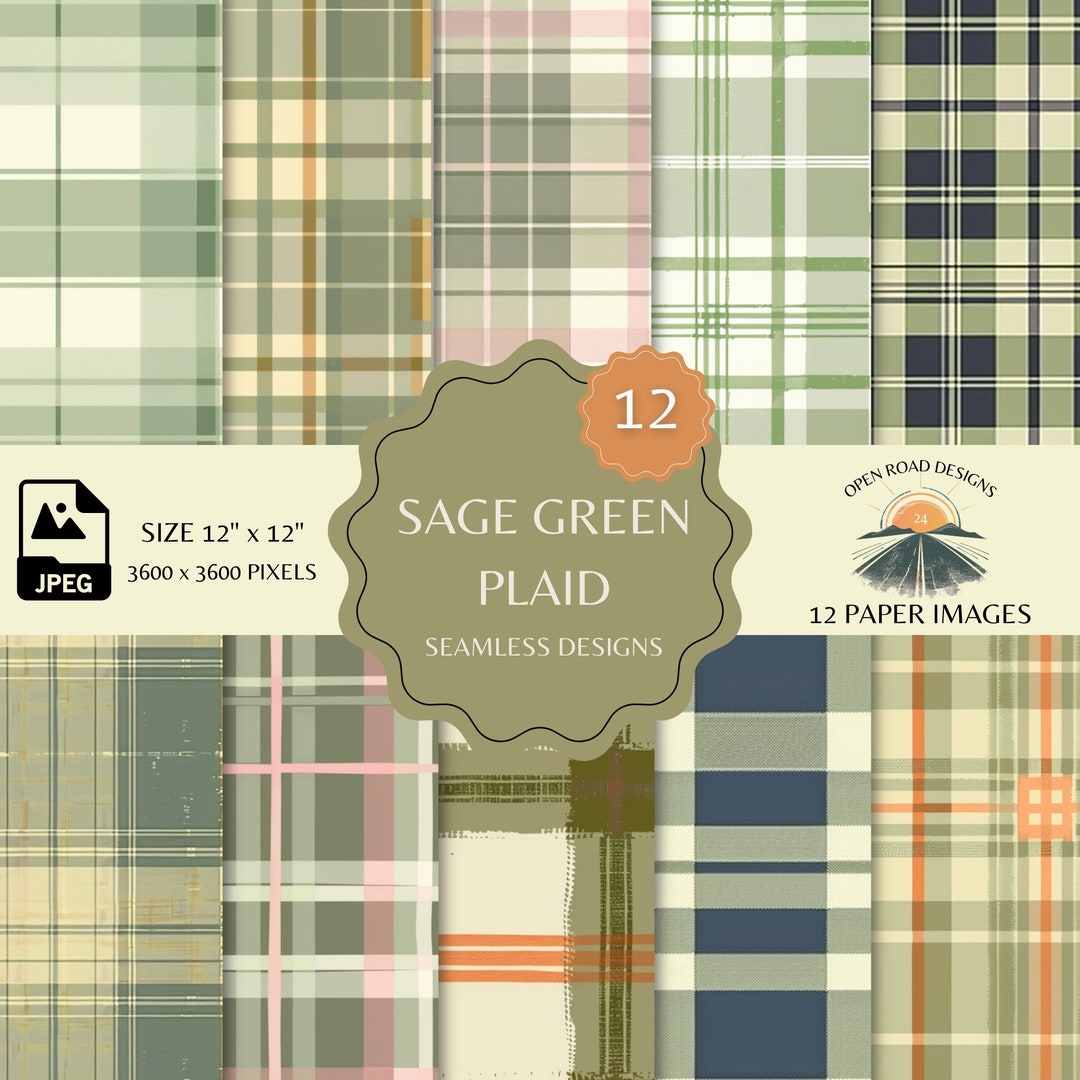 Sage Green Plaid Seamless Pattern Collection - Unique Designs for ...
