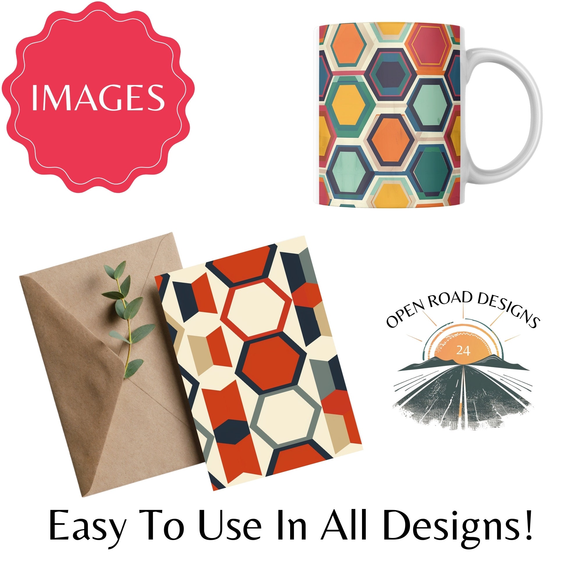 Bold Geometric Shapes Seamless Digital Patterns | Triangles, Squares ...