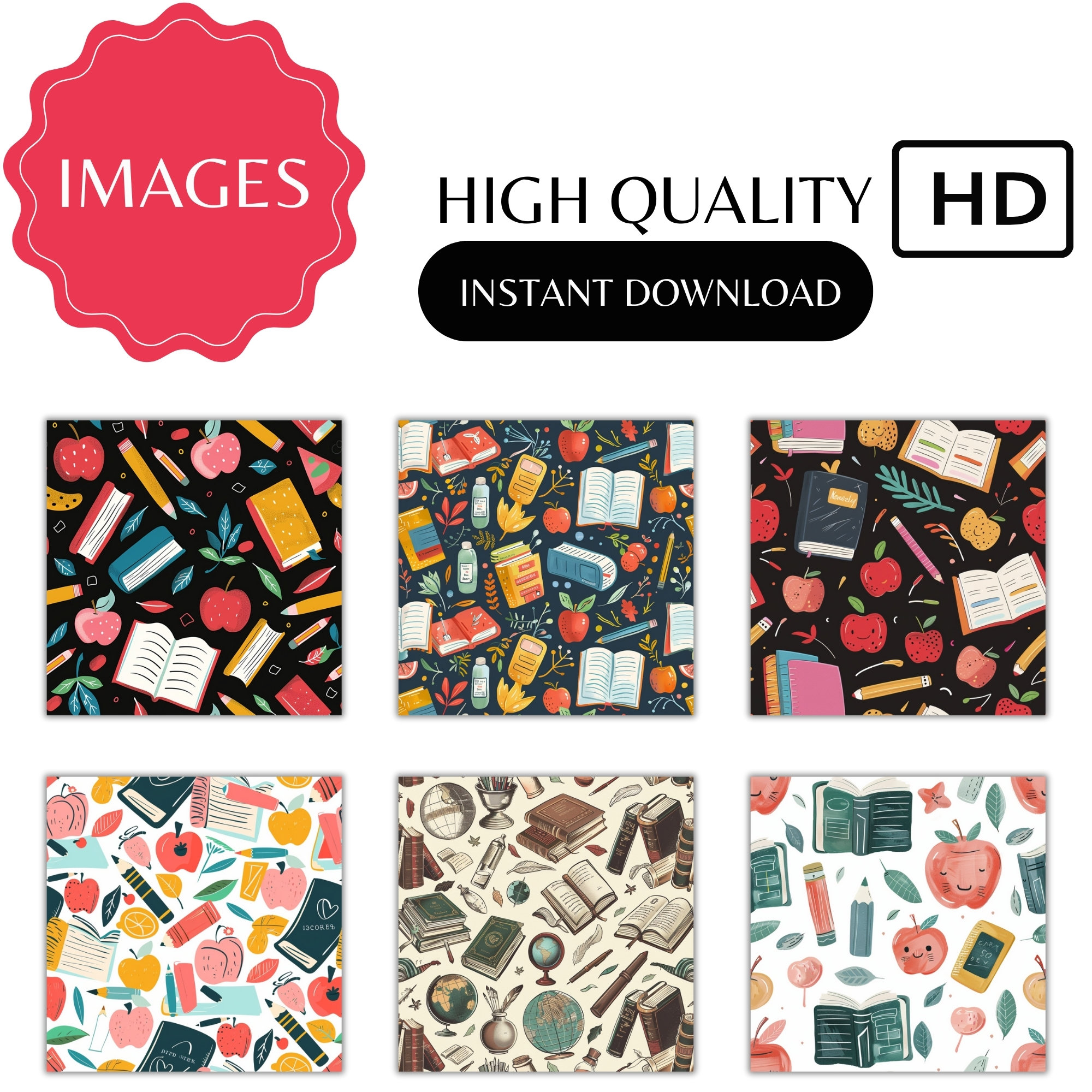 School Teacher Seamless Pattern | Learning in Color: Vibrant Teacher ...