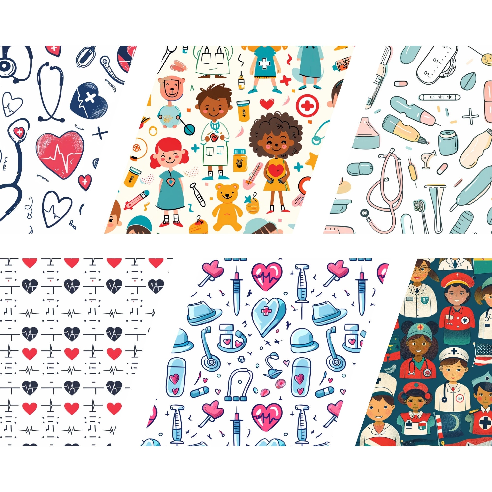 Heartfelt Nurse Care: Whimsical Nurse & Healthcare Patterns Bundle ...