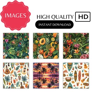 Tropical Summer Seamless Patterns | Vibrant Tropical Paradise Pattern ...