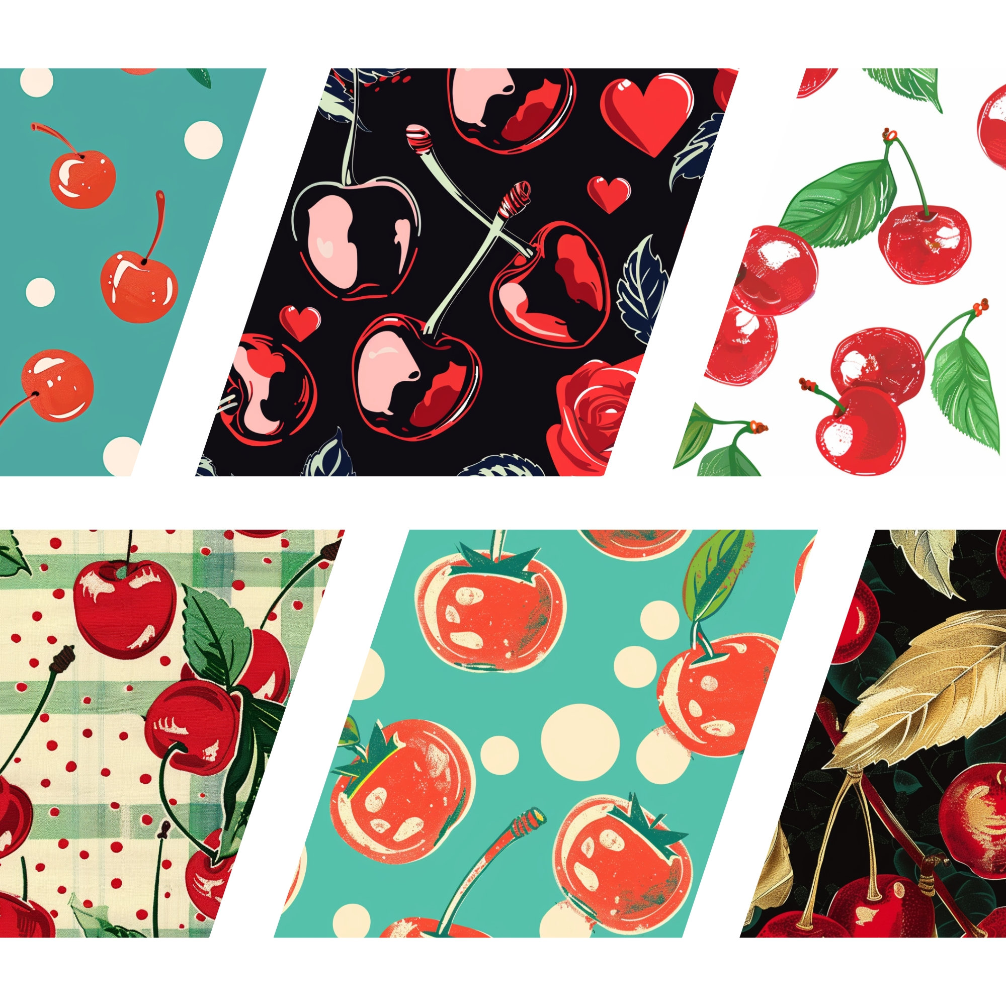 Cherry Seamless Pattern | Summertime Cherries Digital Paper and Prints ...