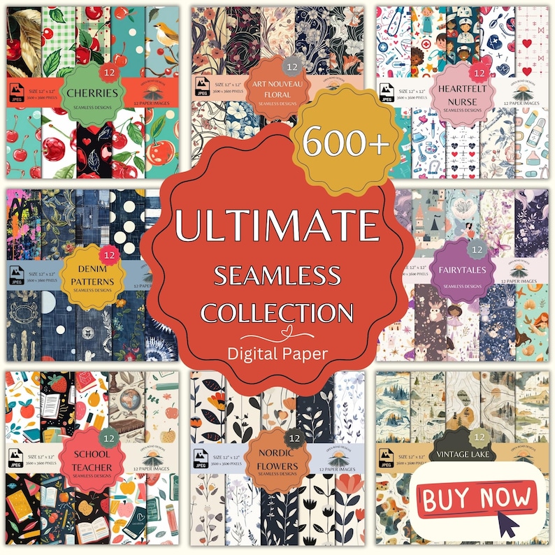Seamless Pattern Bundle | Whole Shop | 600+ Digital Papers & Growing ...