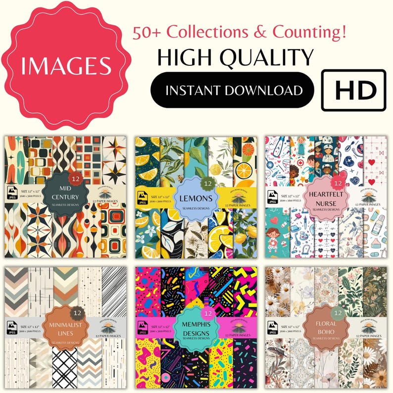 Seamless Pattern Bundle | Whole Shop | 600+ Digital Papers & Growing ...