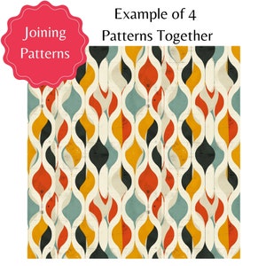 Mid Century Retro Seamless Pattern Designs | 1960 1970 Textiles Designs ...