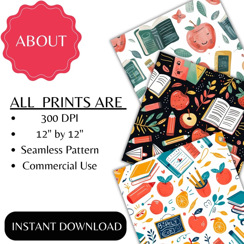 School Teacher Seamless Pattern | Learning in Color: Vibrant Teacher ...