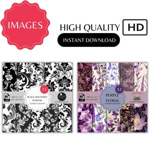 Classic Floral Seamless Patterns Huge Bundle | Seamless Digital Paper ...