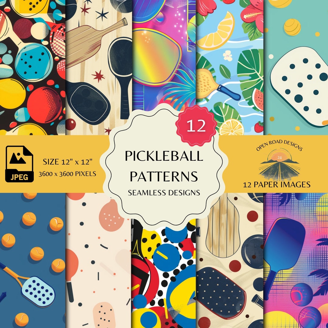Pickleball Seamless Pattern | Digital Paper and Prints for Scrapbooking ...