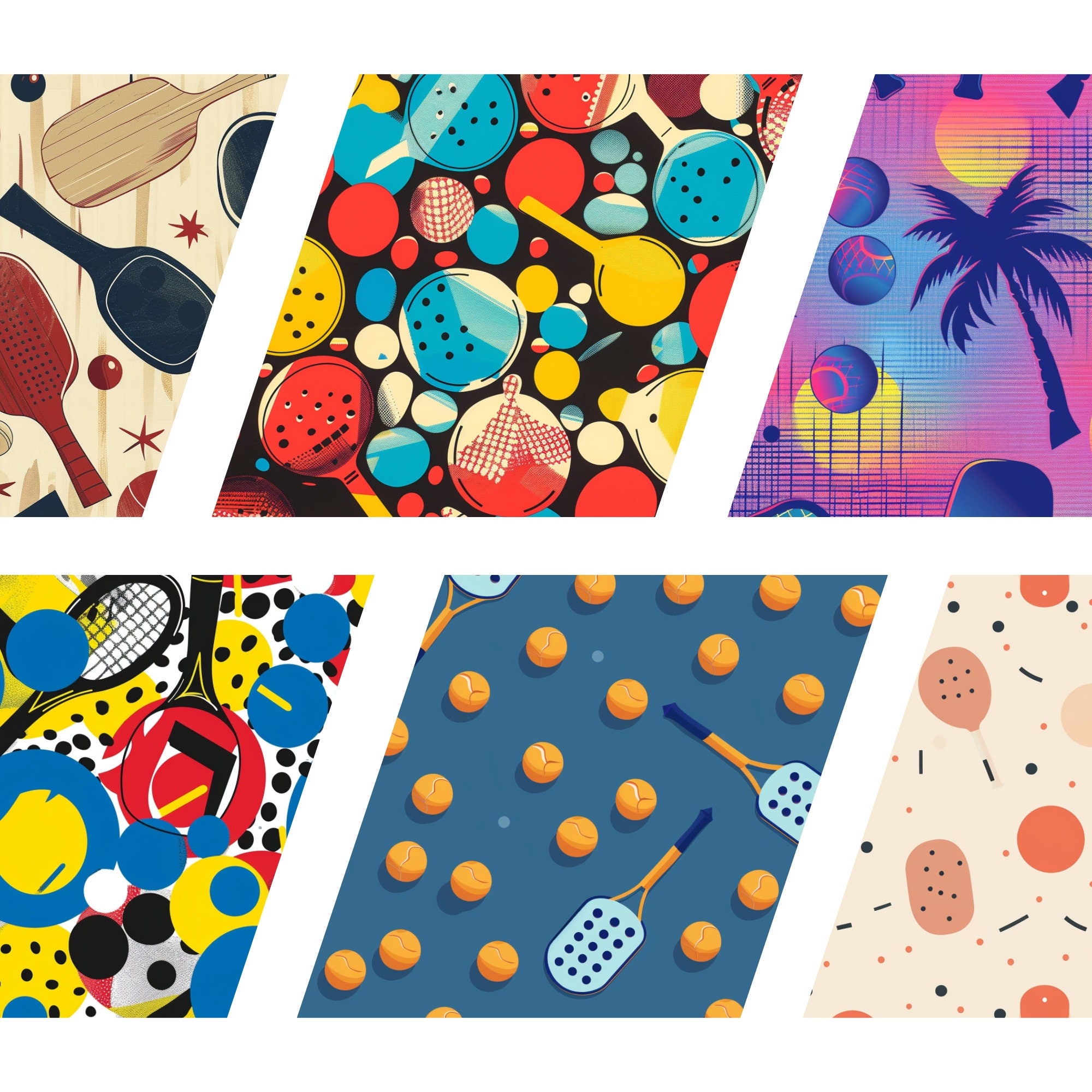 Pickleball Seamless Pattern Digital Paper and Prints for Scrapbooking ...