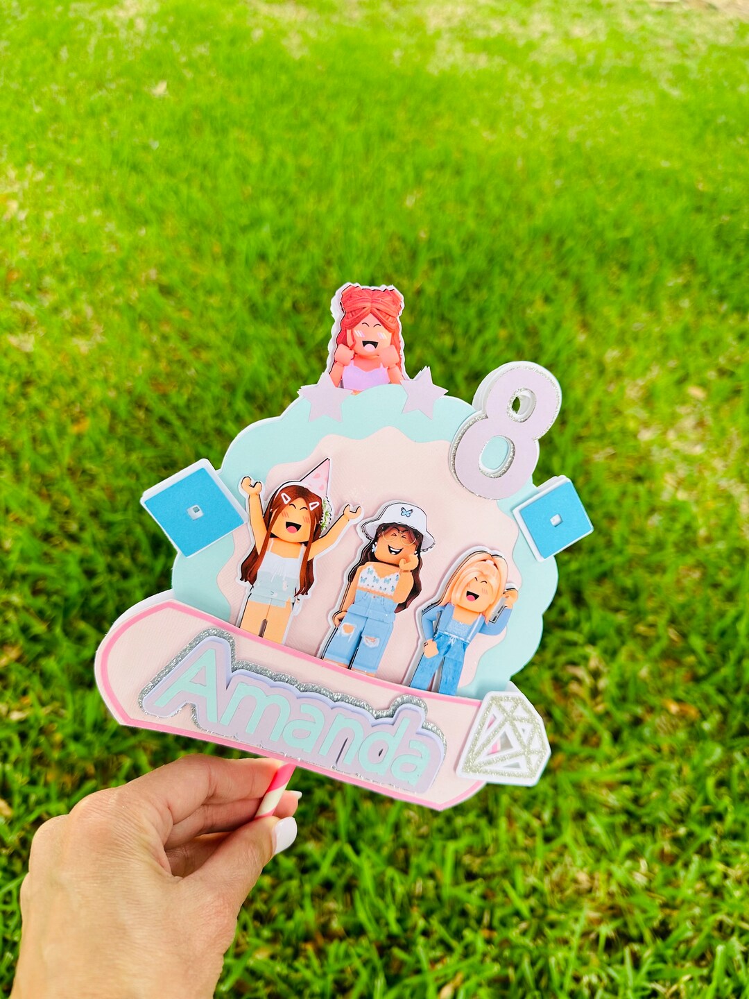 Girl Roblox Cake Topper/ Custom Cake Topper/ Roblox Game Cake Topper - Etsy