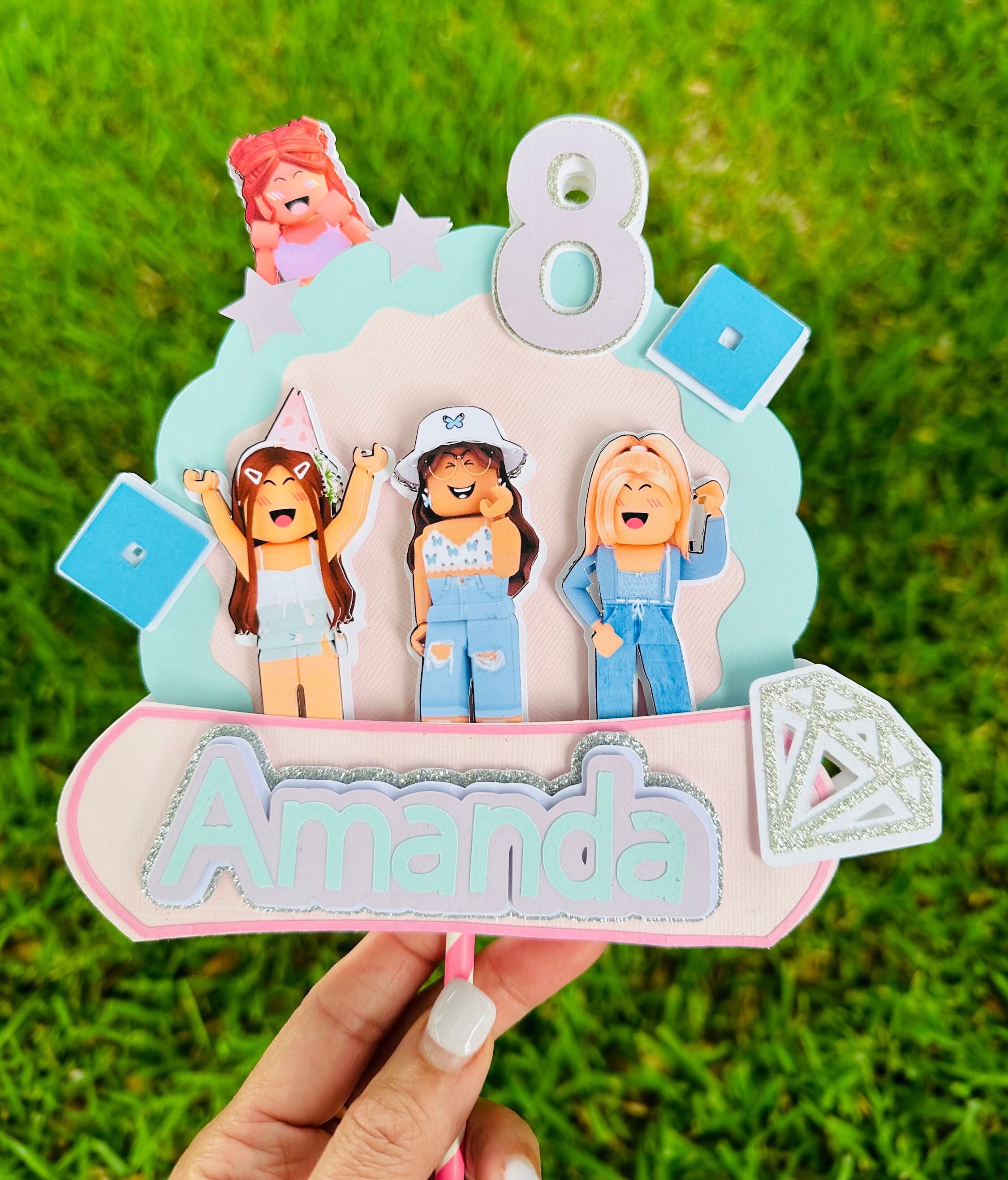 Girl Roblox Cake Topper/ Custom Cake Topper/ Roblox Game Cake Topper - Etsy