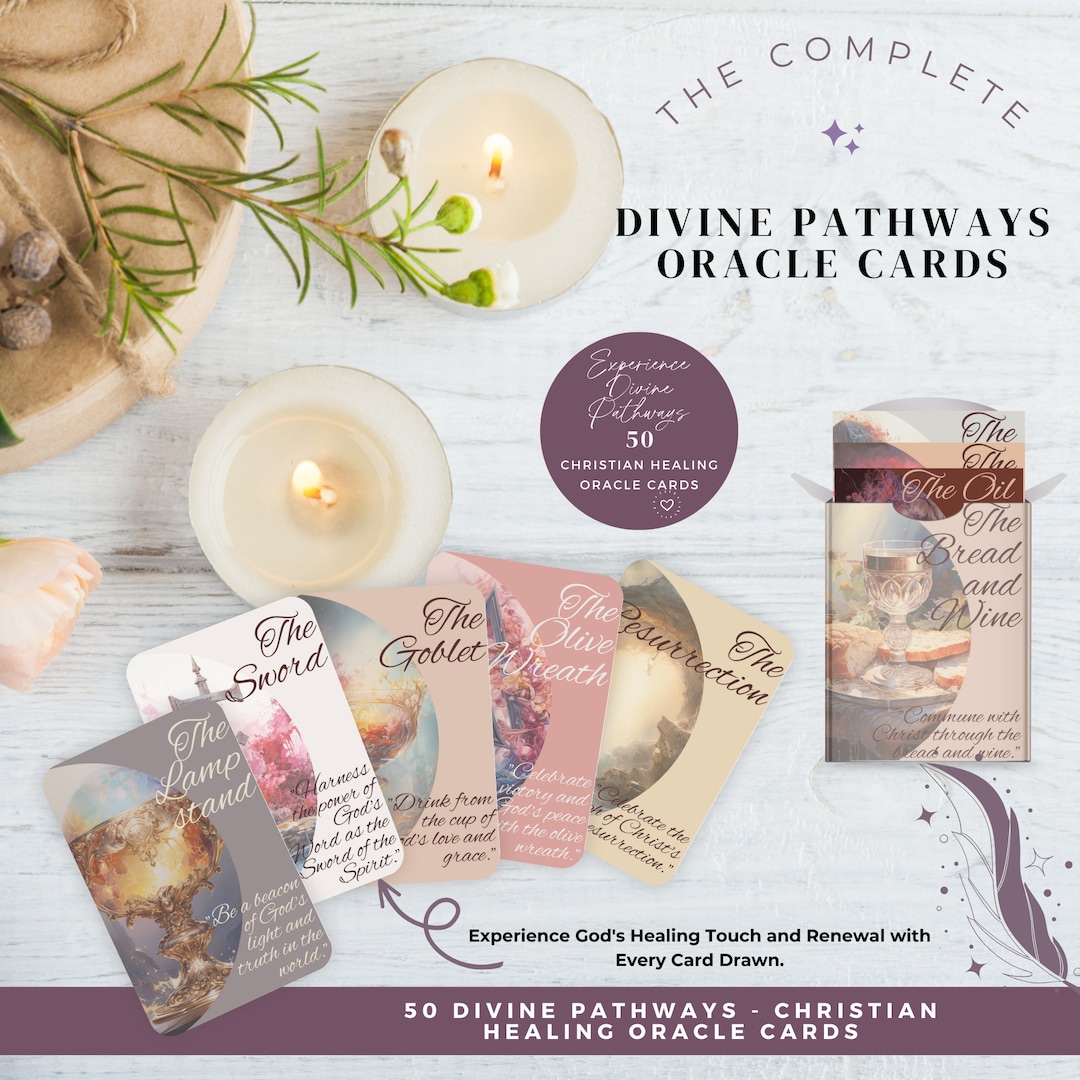 Divine Pathways Oracle Cards Set 50 Pack Christian Healing & Spiritual ...