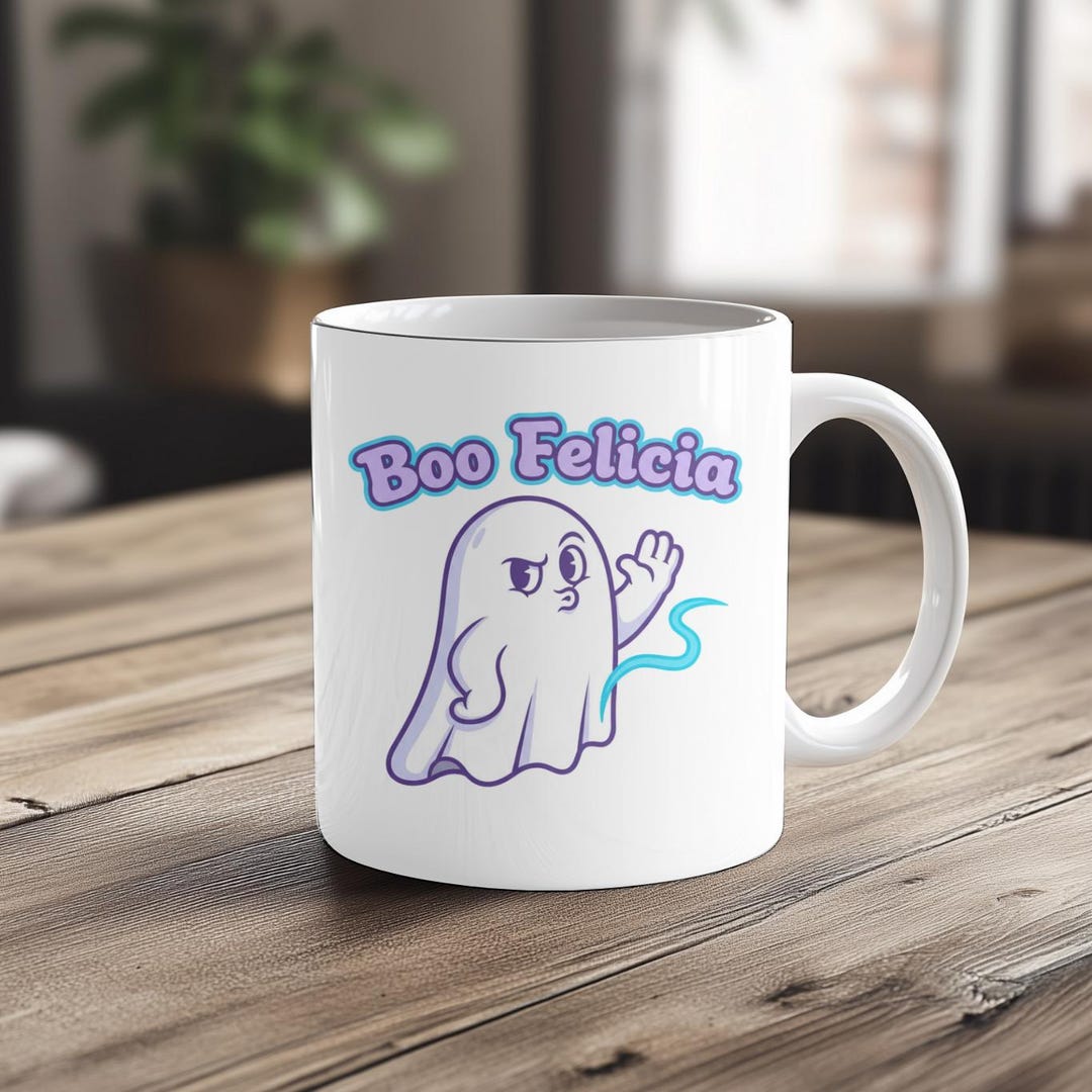 Boo Felicia Mug | Funny Ghost Coffee Cup | Spooky Halloween Mug | Sassy ...