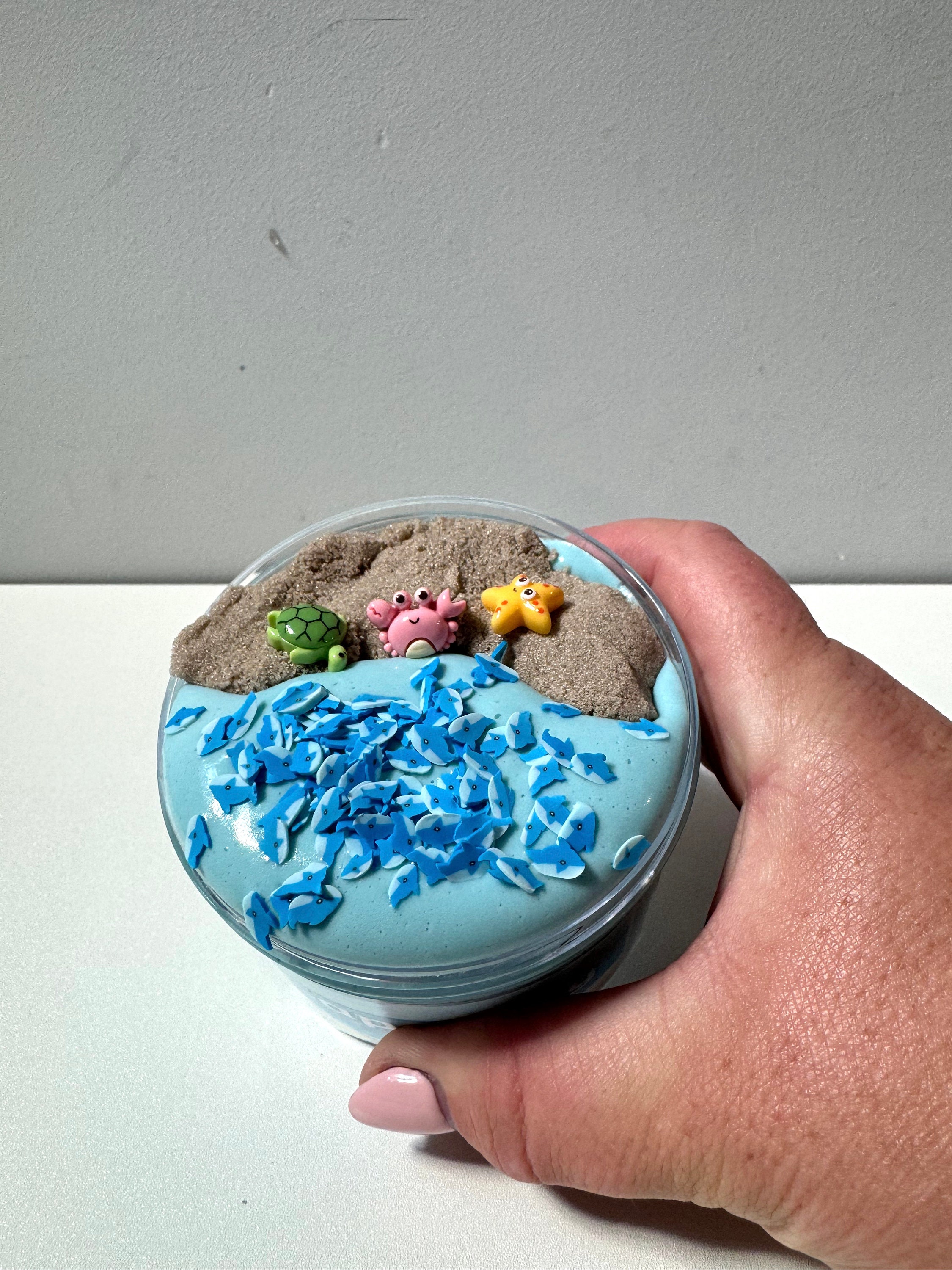 Cape May Butter Slime | Blue Super Soft Butter Slime With Kinetic Sand ...