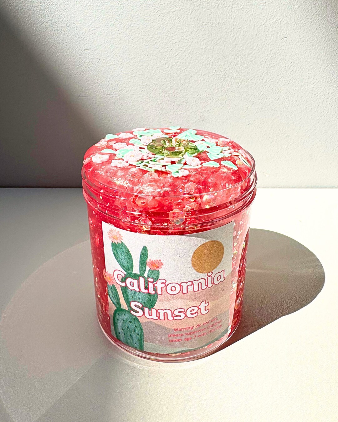 California Sunset Crunchy Sequin Slime - Peony Blossom Scent, Flower ...