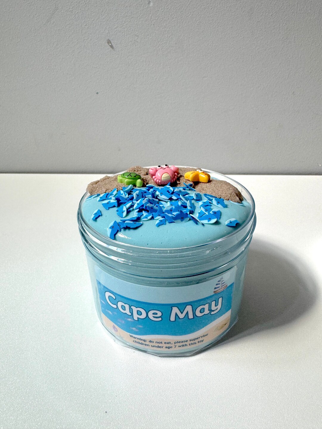 Cape May Butter Slime | Blue Super Soft Butter Slime With Kinetic Sand ...
