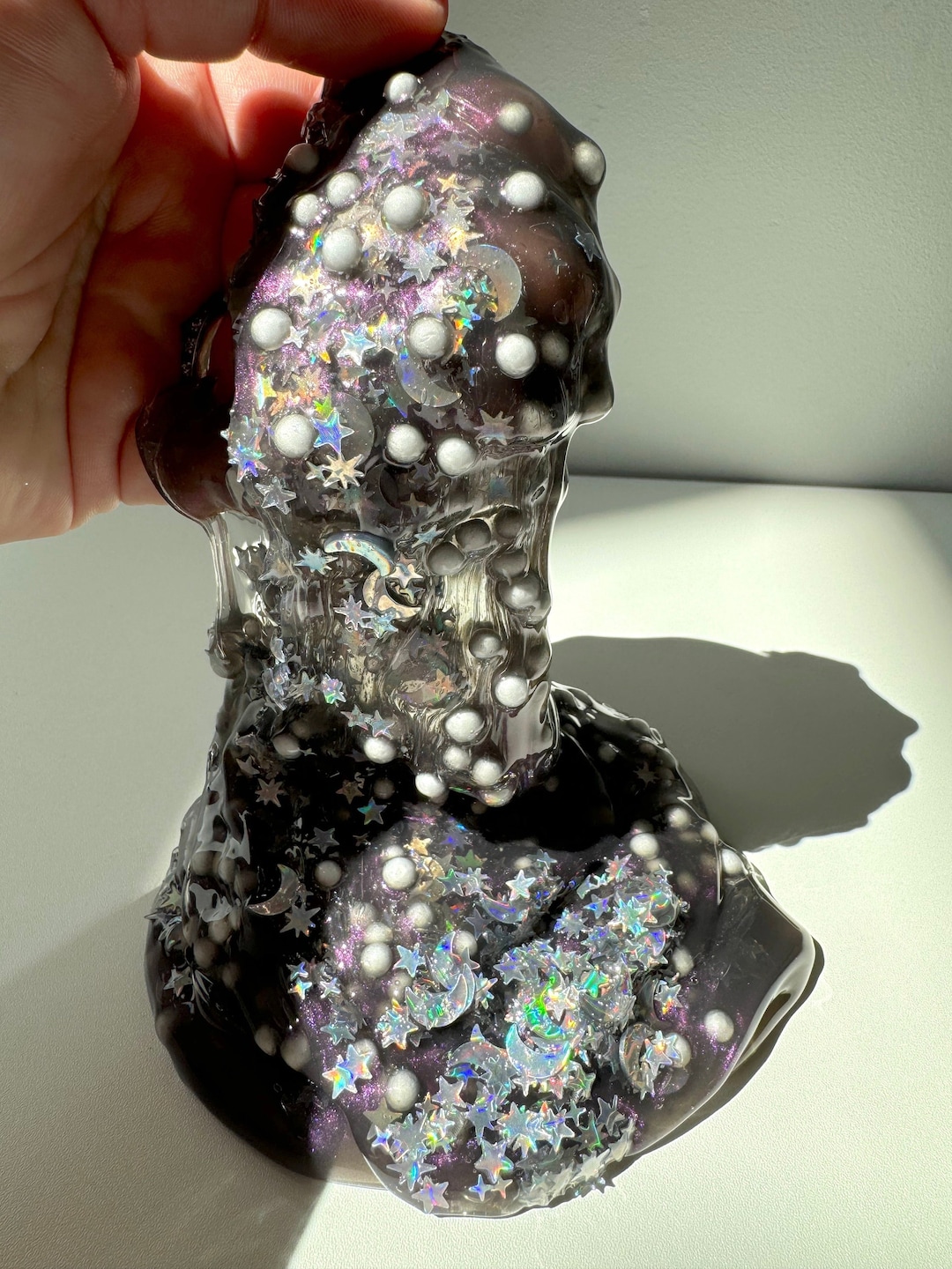 Milky Way Clear Iridescent Floam Slime | Purple Crunch Bomb With ...