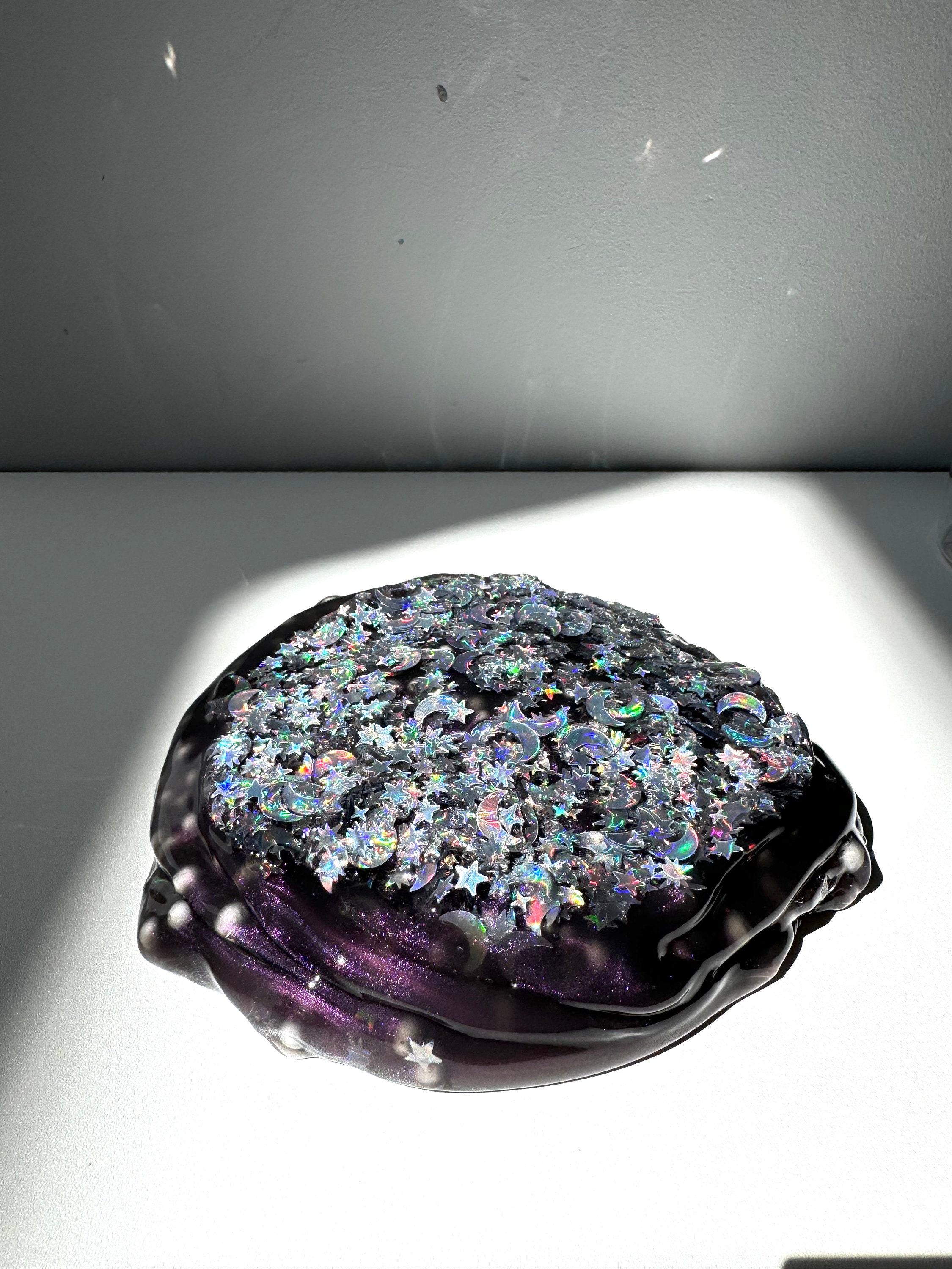 Milky Way Clear Iridescent Floam Slime Purple Crunch Bomb With ...