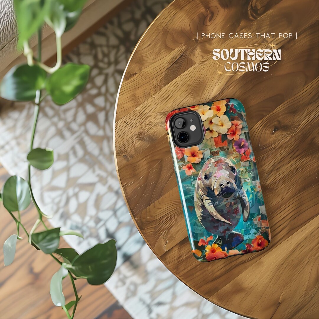 Tropical Manatee Collage Glossy Phone Case for iPhone - Etsy