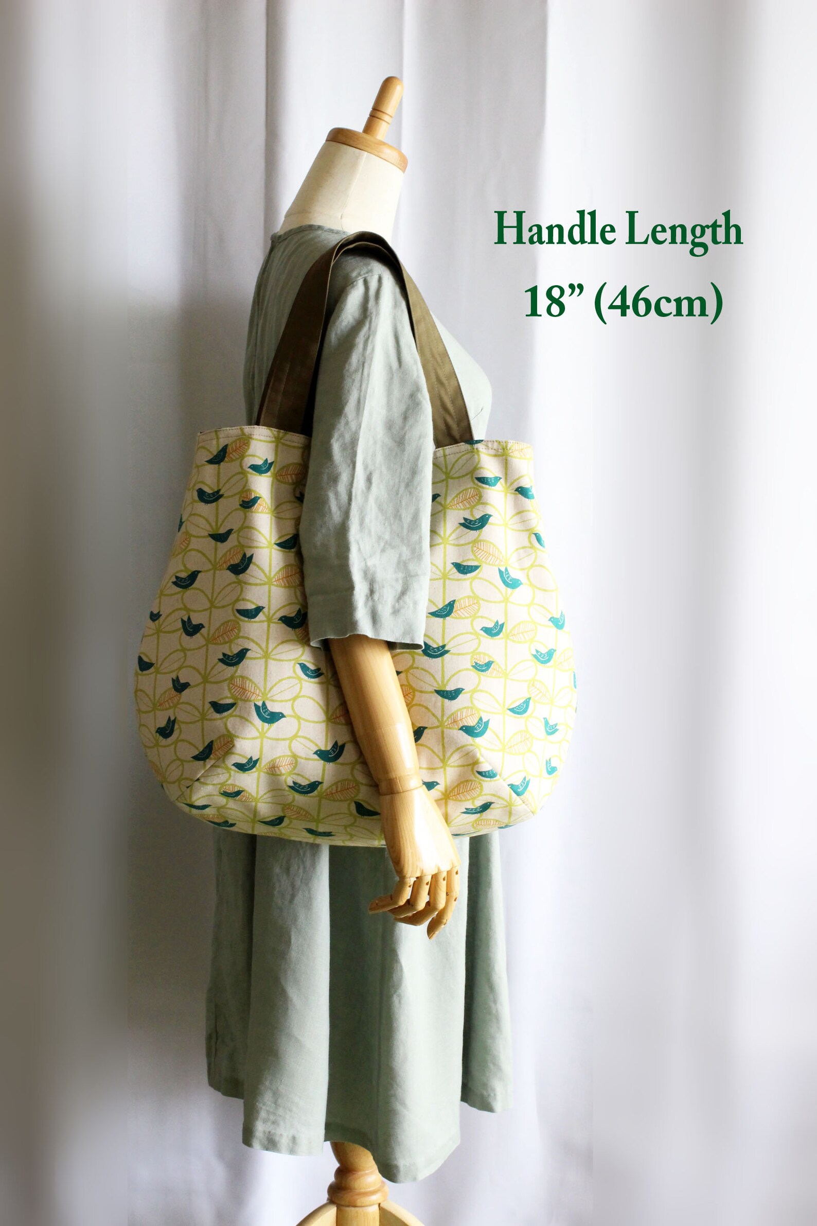 Reversible Tote Bag, Japanese Fabric, Floral Print Black, Handmade ...