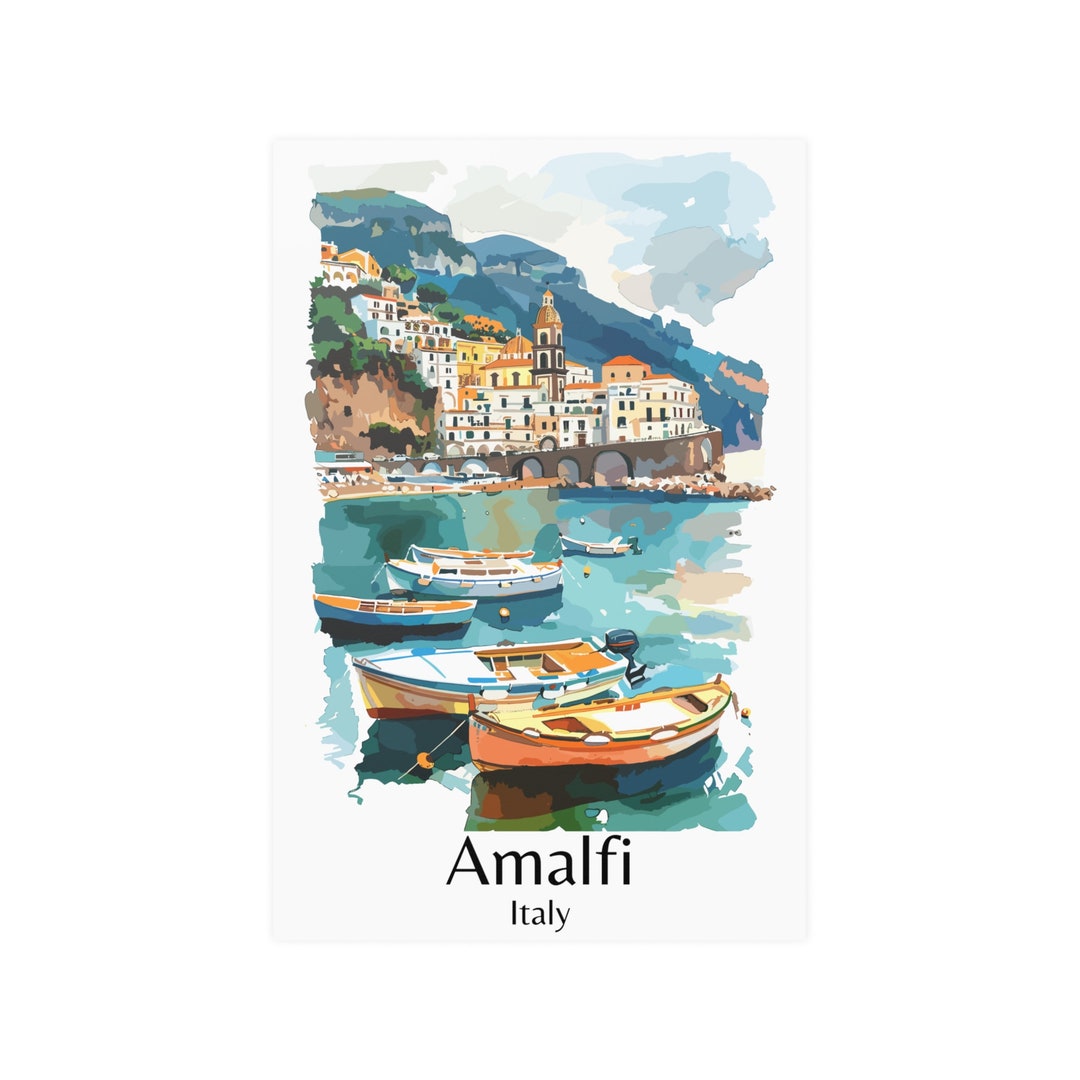 Amalfi Italy, Amalfi Coast, Posters, Italy Poster, Watercolor Poster ...