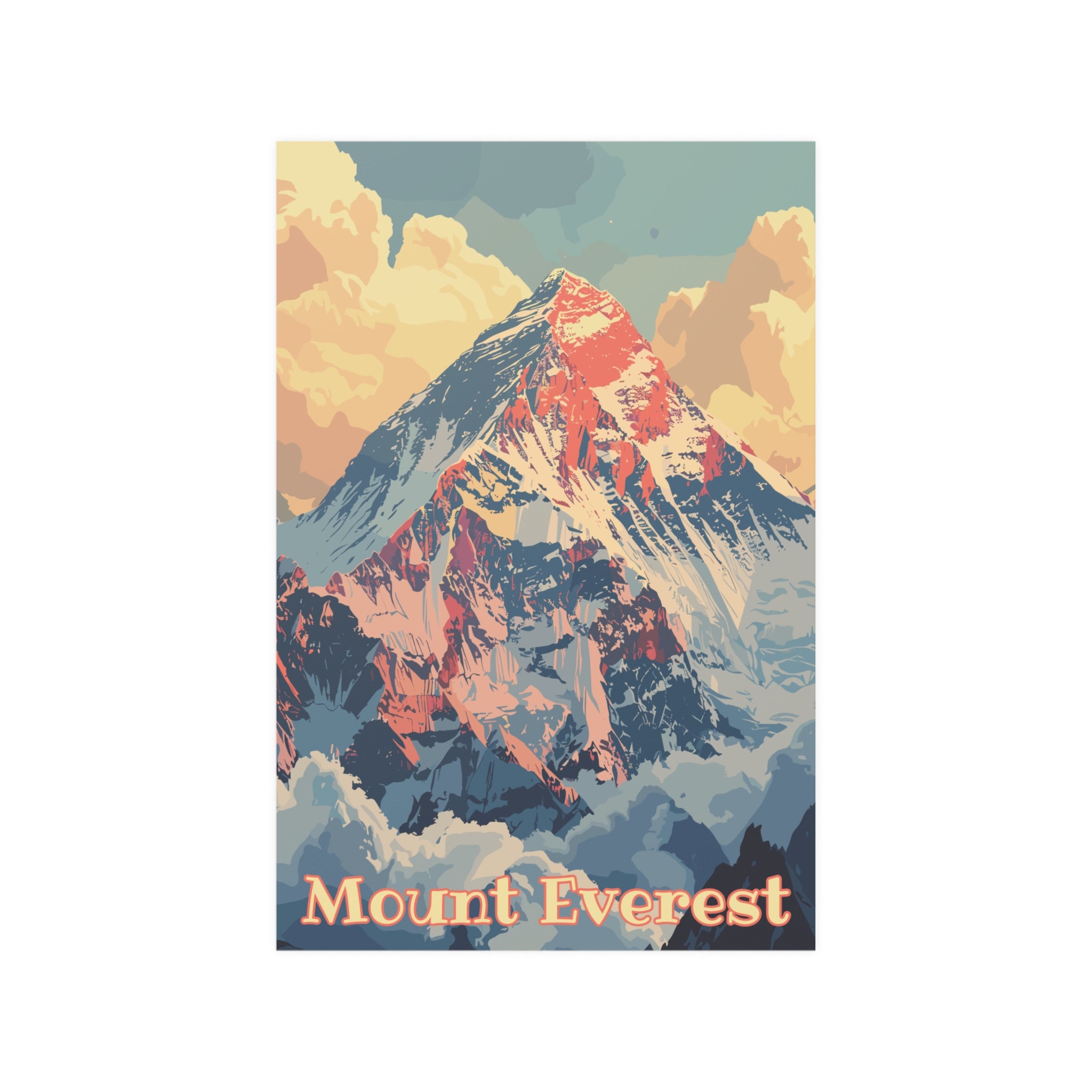 Mt Everest, Mountain Poster, Everest Poster, Mount Everest Poster ...