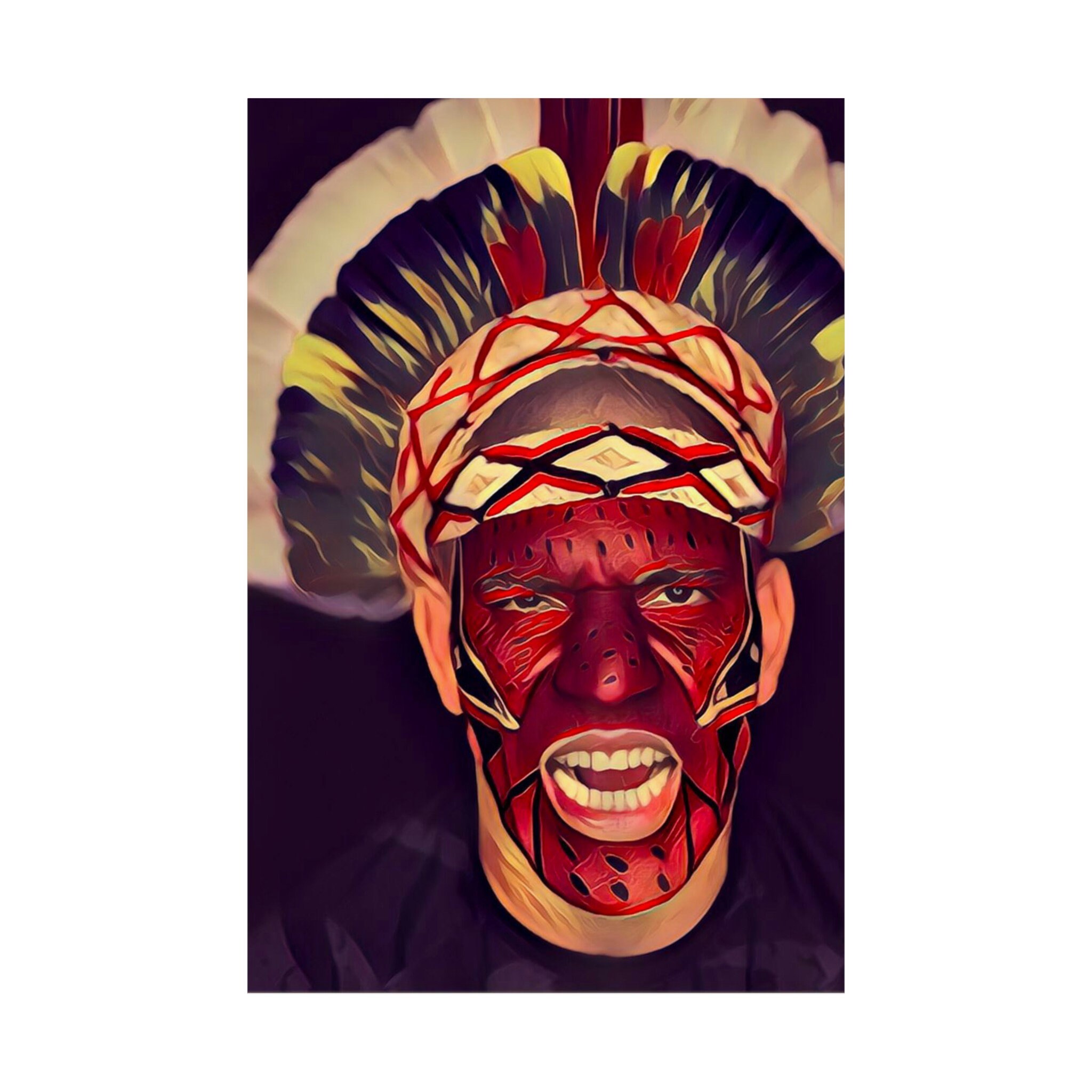 UFC Alex Pereira Poster Signature Headdress & Face Paint MMA Art Print ...