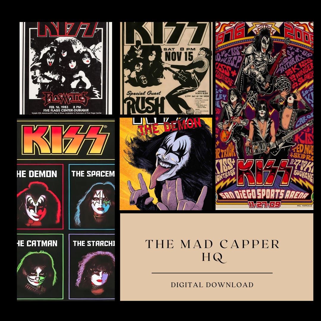KISS Band Art Digital Download Set of 5 High-resolution Music Graphic ...