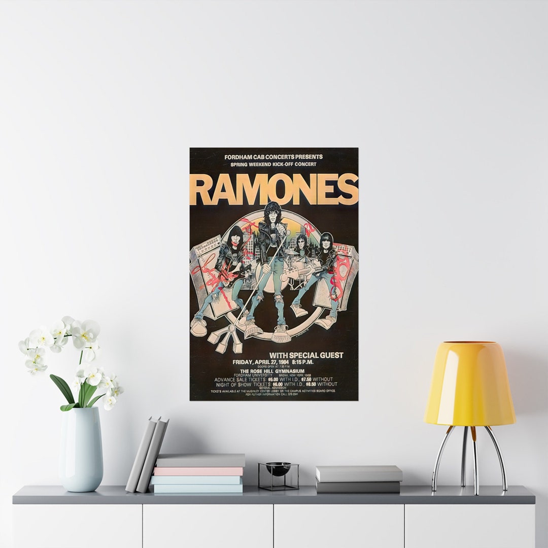 Ramones 1984 Concert Poster Iconic Rose Hill Gymnasium Wall Art Punk ...