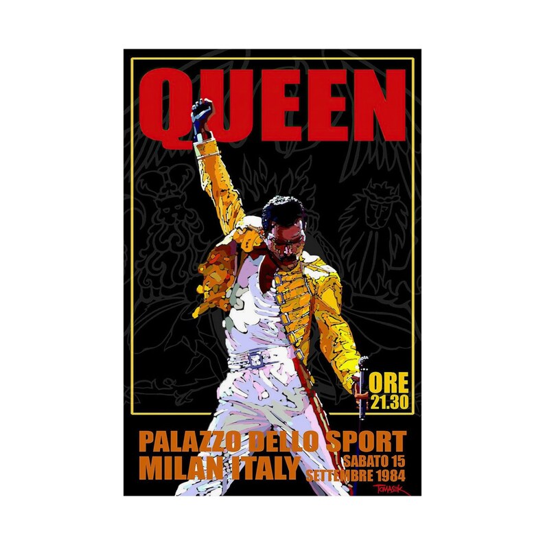 Vintage Queen Freddie Mercury Poster Art Print Queen's Iconic Frontman ...