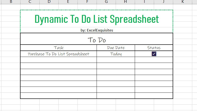 Dynamic Excel to Do List Spreadsheet - Etsy