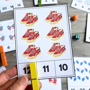 Printable Number Flash Cards 1-20 and Count and Clip Cards Bundle, Skip ...