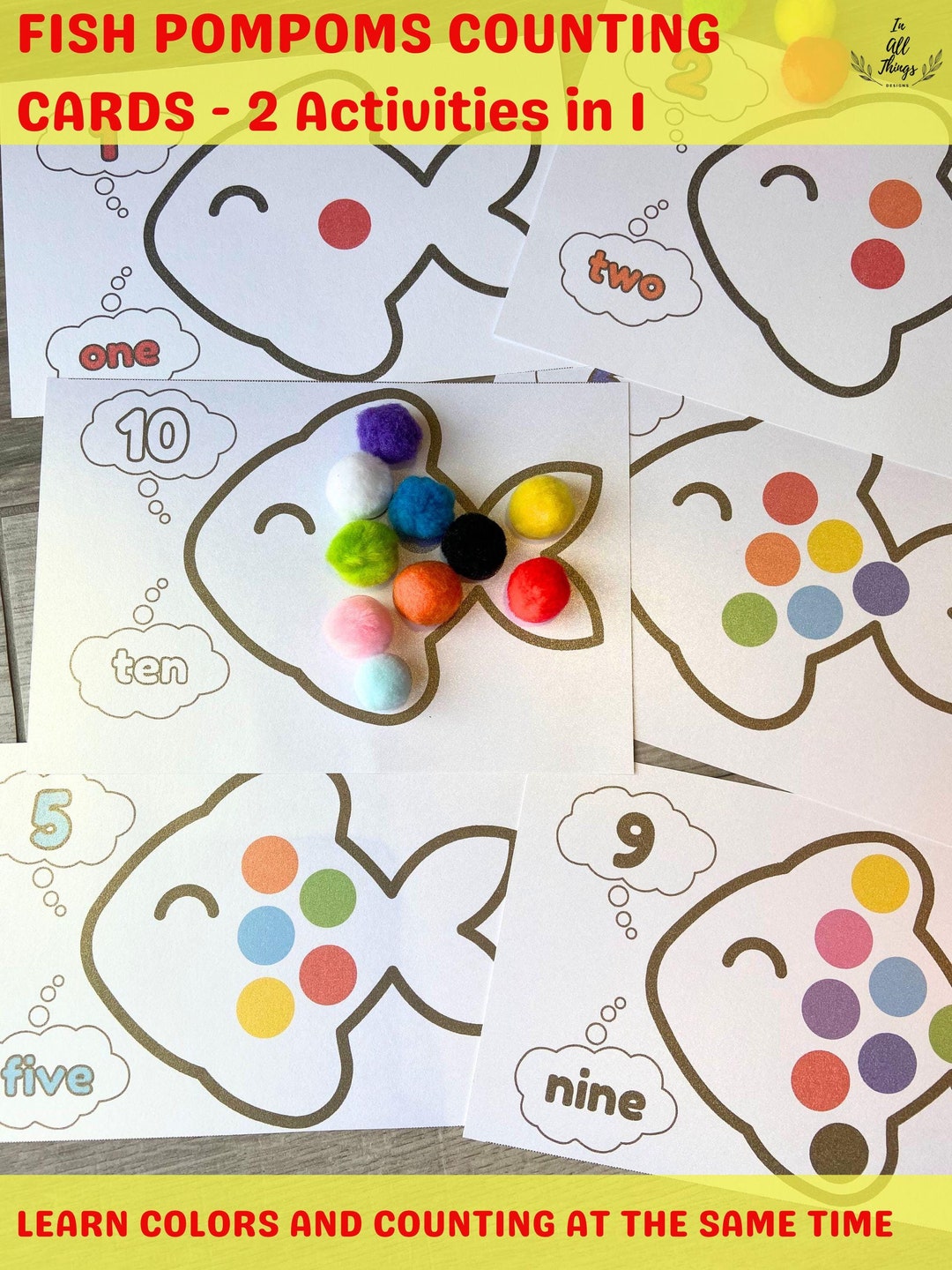 Color Matching Activity, Counting Game for Preschooler, Color ...