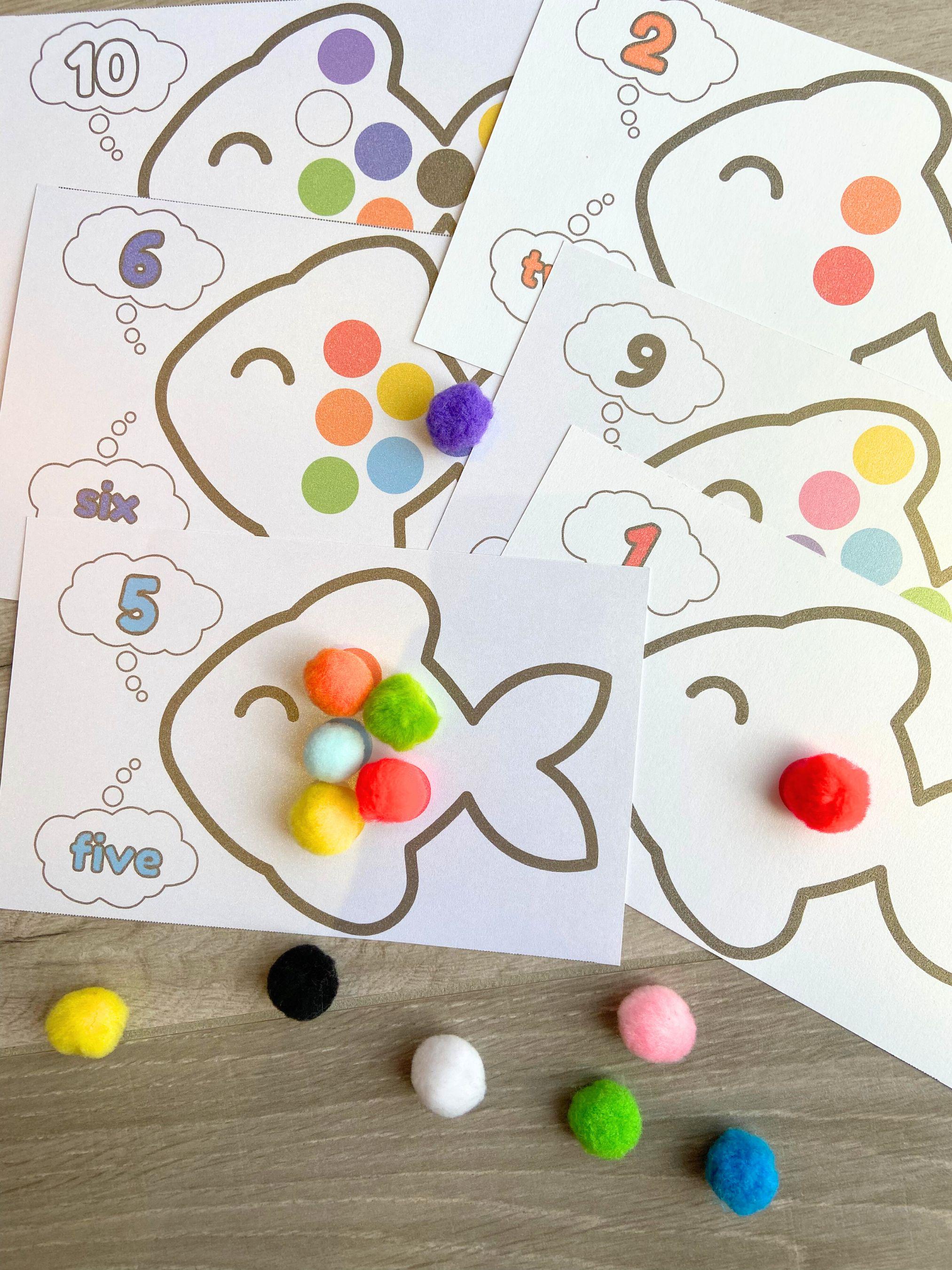 Color Matching Activity, Counting Game for Preschooler, Color ...