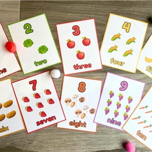 Printable Number Flash Cards 1-20 and Count and Clip Cards Bundle, Skip ...